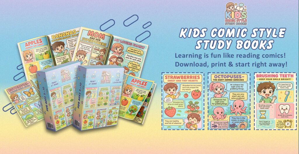 Kids Comic Style Study Books Review: PLR Educational Content